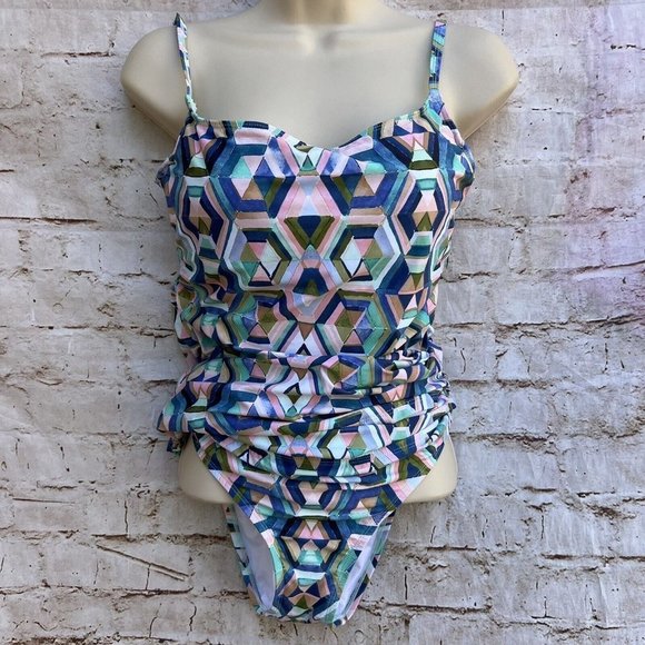 La Blanca | Swim | La Blanca Geometric Pastel Tankini Swim Suit Pink ...